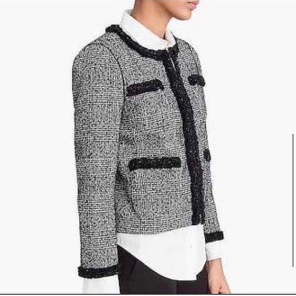 J. Crew | Jackets & Coats | Crew Glen Plaid Lady Jacket Braided Trim ...